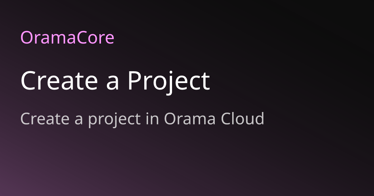 Create a Project