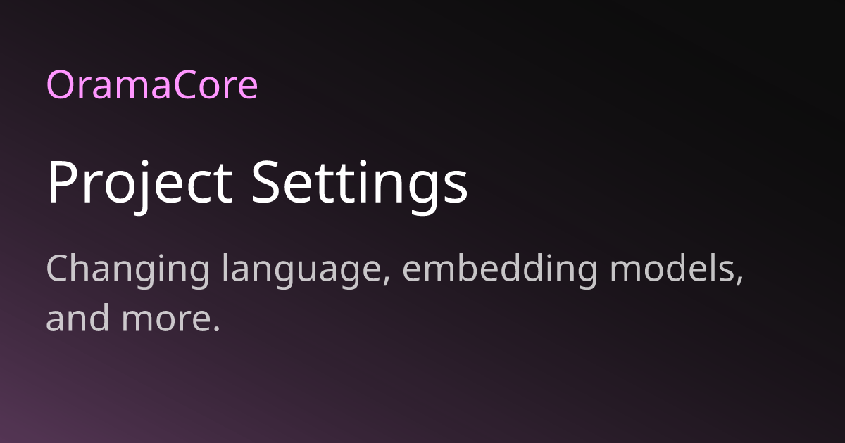 Project Settings