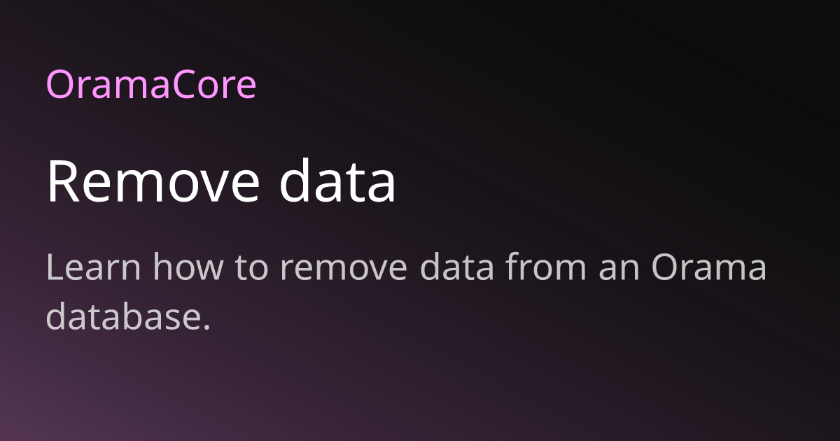 Remove data