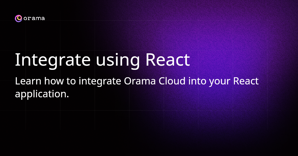 Integrate Using React Orama Docs